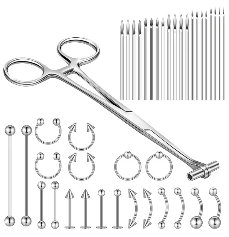 Kit De Piercing Con Pinza Y Canulas